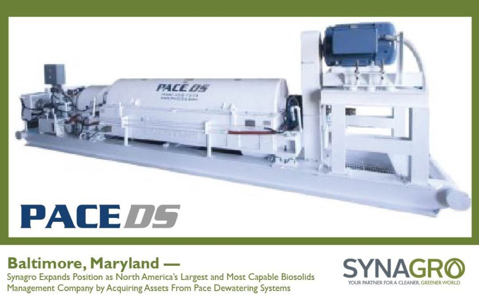 Synagro Acquires Assets From Pace Dewatering Systems | Synagro